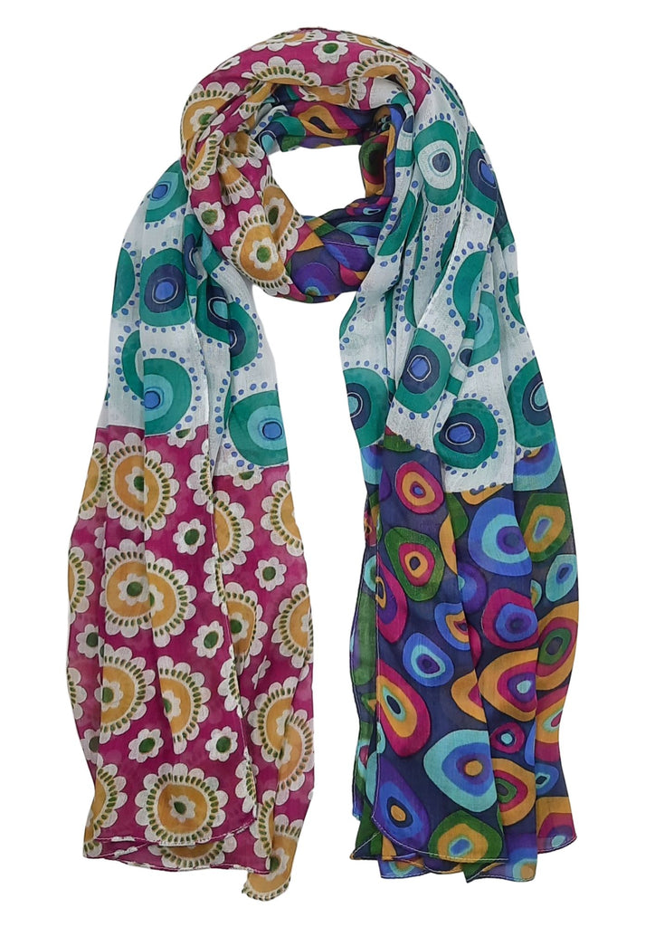 Horizontal Geometric Panels Scarf (SE-2679_Multi) – Vivante By VSA