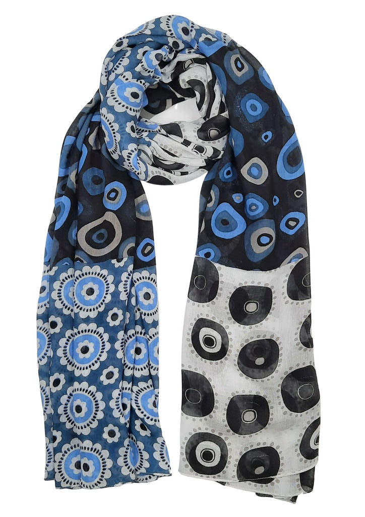 Horizontal Geometric Panels Scarf (SE-2679_Black) – Vivante By VSA