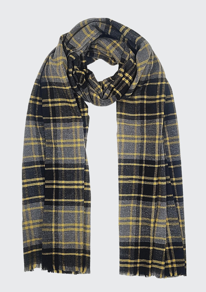 Grey Black Checkered Scarf (SE-2561_Grey) – Vivante By VSA